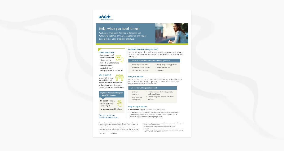 UNUM EAP Static Employee Flyer